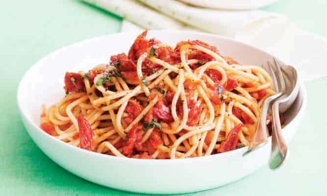 Spaghetti with Tomato Sauce . Vegetarian Pasta Recipe - Cook After Me